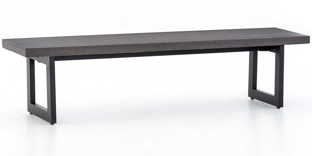 Four Hands Judith Outdoor Dining Bench in Black - VCNS-F054