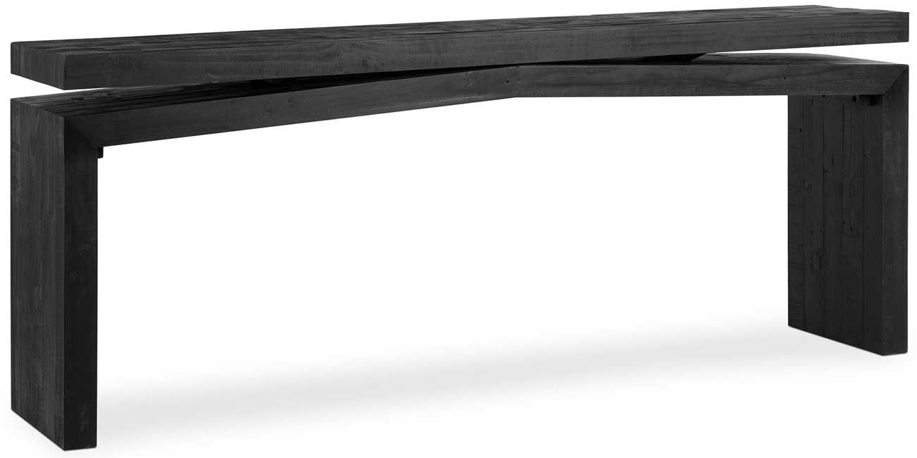 Four Hands Matthes 79" Console Table in Aged Black Pine - 107936-009