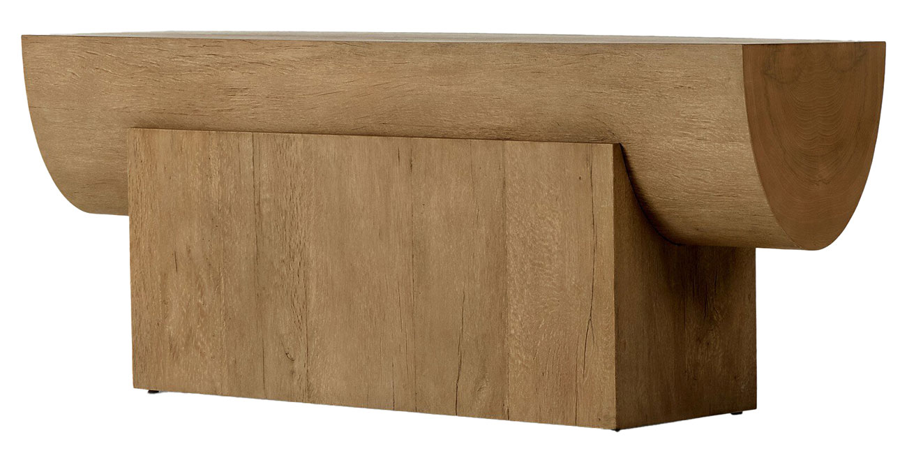 Four Hands Elbert Console Table in Rustic Oak Veneer - 229655-001