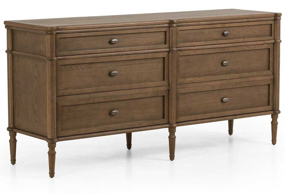 Four Hands Toulouse 6 Drawer Dresser in Toasted Oak Veneer - 232861-001