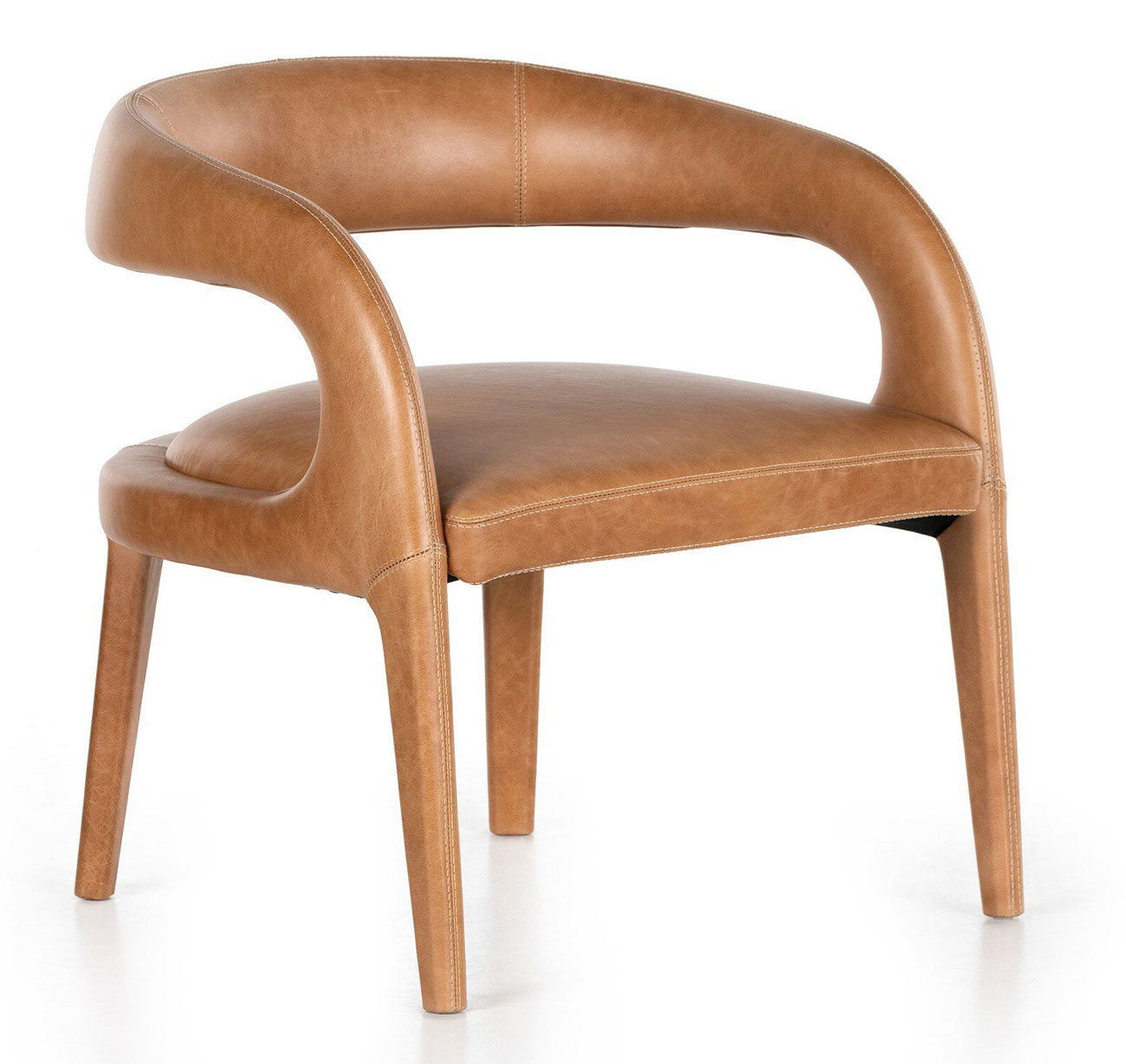 Four Hands Hawkins Chair in Sonoma Butterscotch Leather - 226537-001