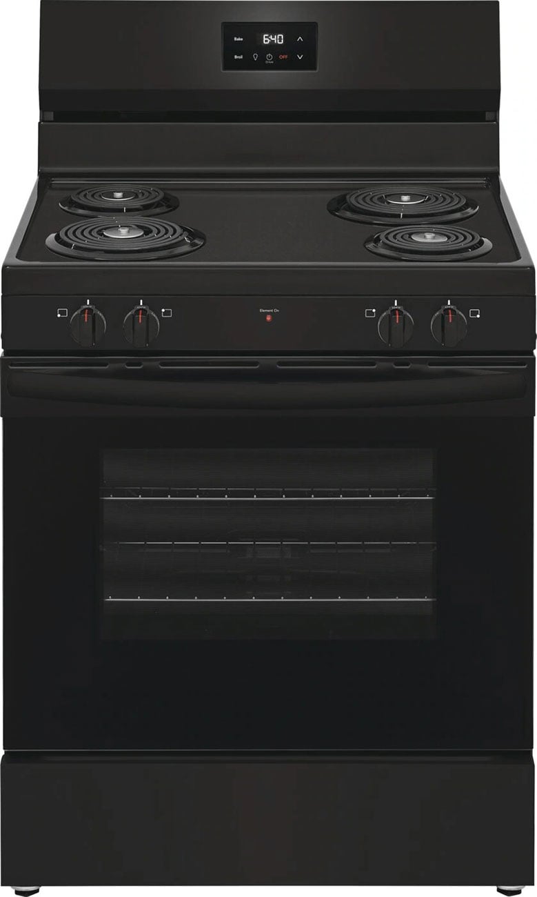 Frigidaire Electric Coil Range 30-Inch in Black - FCRC3012BB | Abt