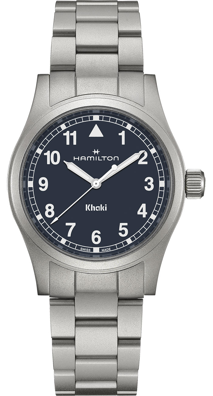 Hamilton Khaki Field Quartz Watch 38mm with Blue Dial - H69401140