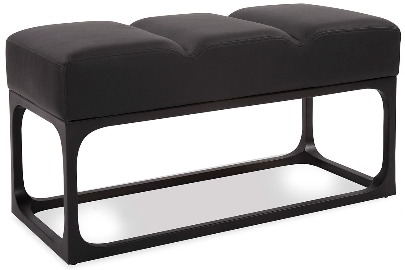 Howard Elliott Roma Bench In Black Faux Leather - HE-27023 | Abt