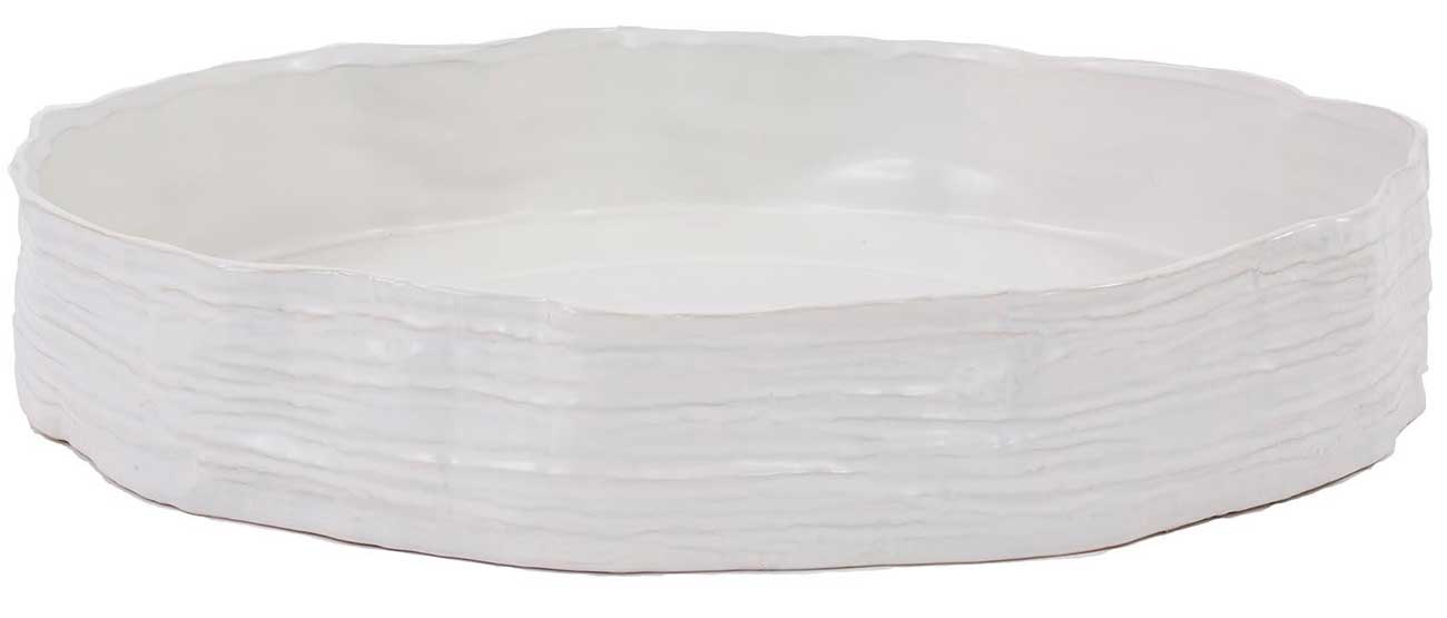 Howard Elliott Onda Round Shallow Bowl in Matte White - HE-89142 | Abt