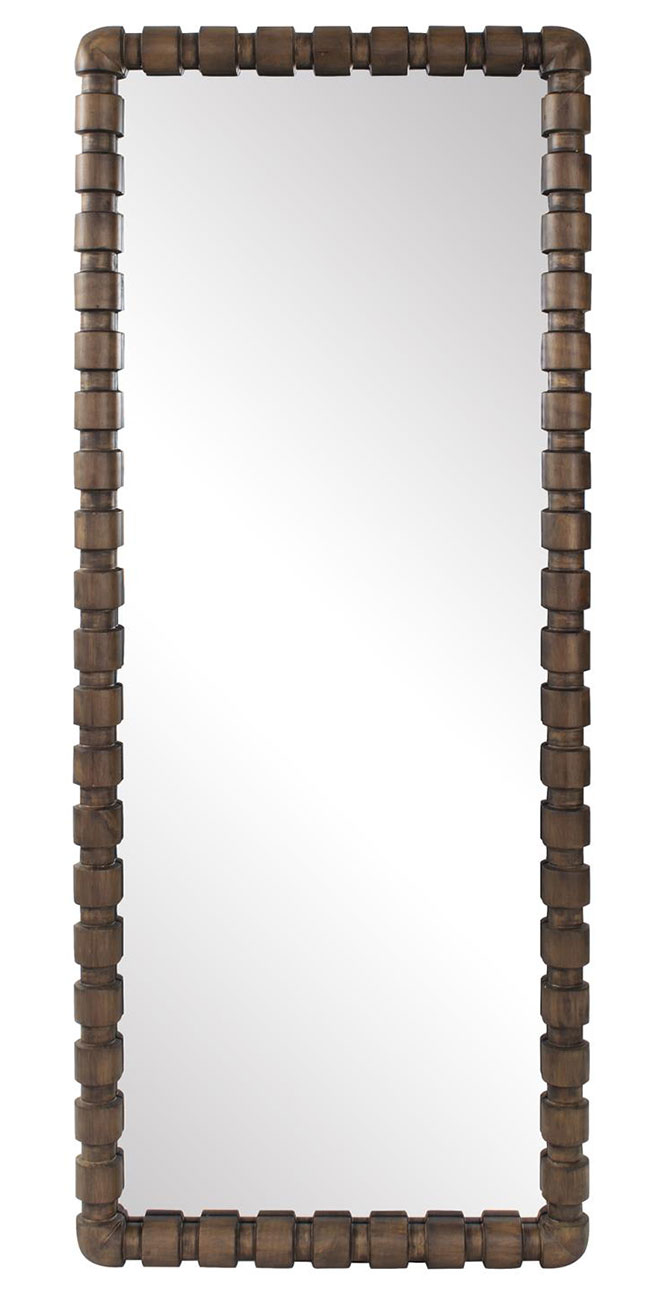 Howard Elliott Wooden Bobbin Dressing Mirror in Brown - HE-170093