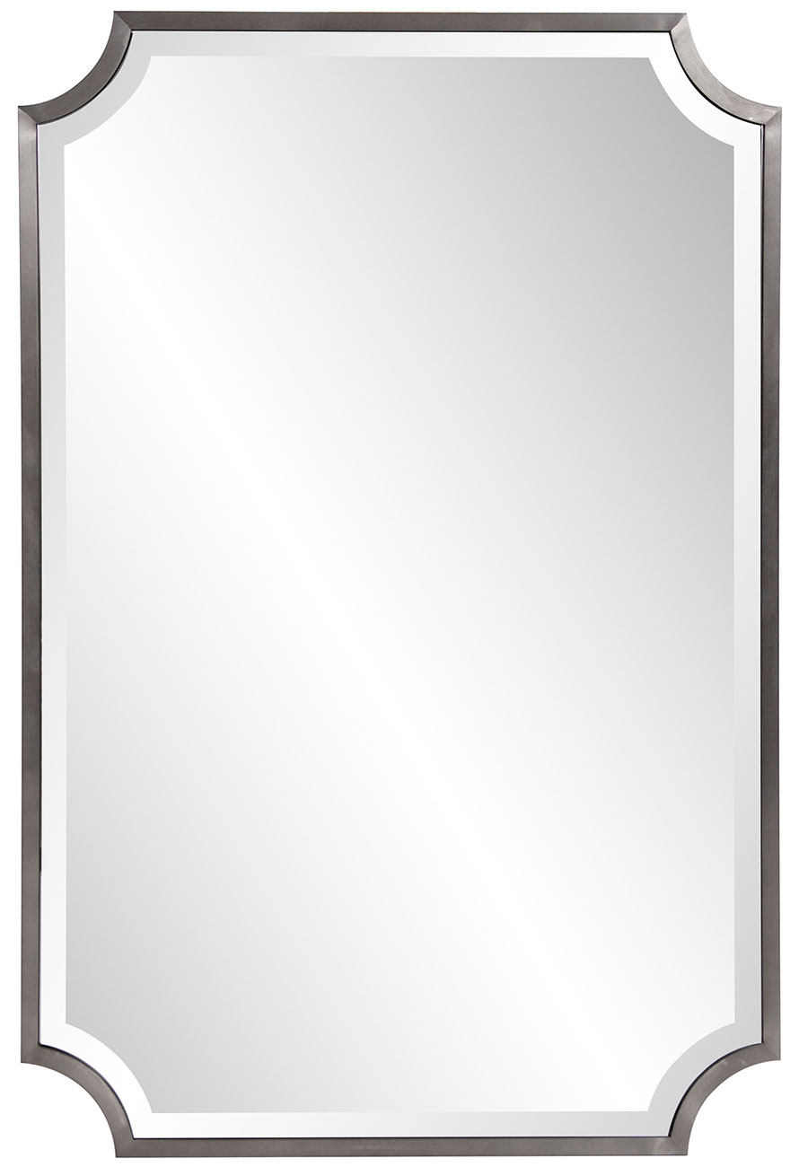 Howard Elliott Hastings Shield Mirror In Brushed Titanium - HE-94064