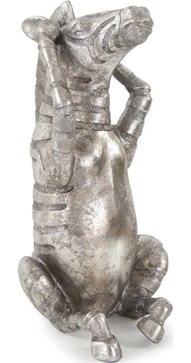 Howard Elliott Zuri the Zebra Hear No Evil in Silver - HE-12321