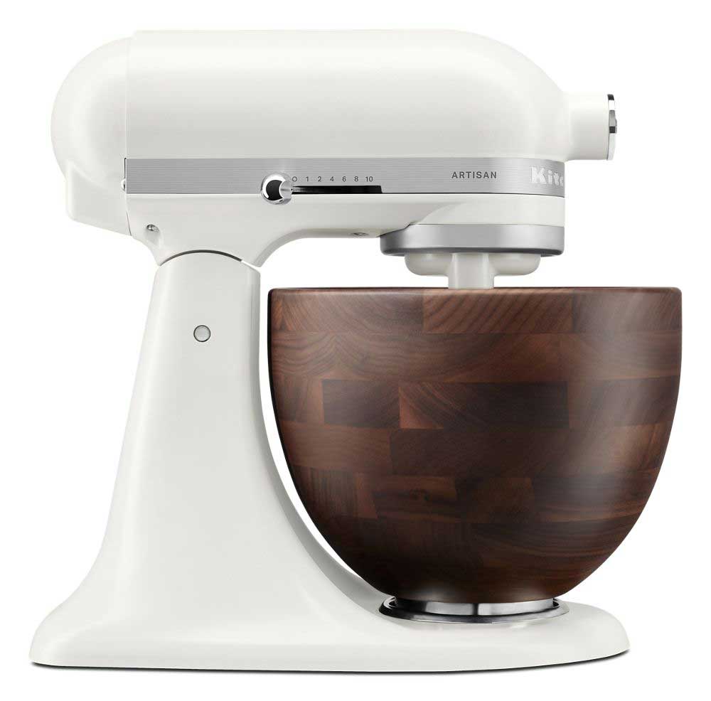 KitchenAid Artisan Mixer w Walnut Wood Bowl KSM156WBPL