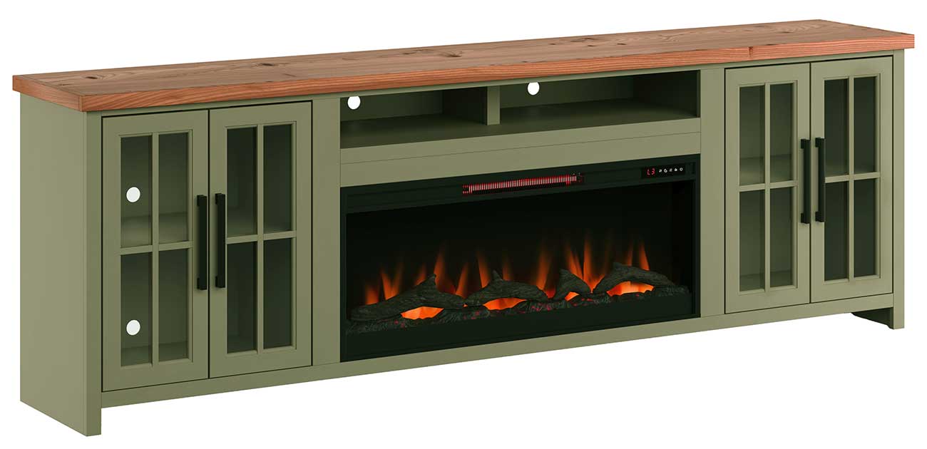 Legends Furniture Vineyard 97" Fireplace TV Stand in Sage - VY5410-SFL