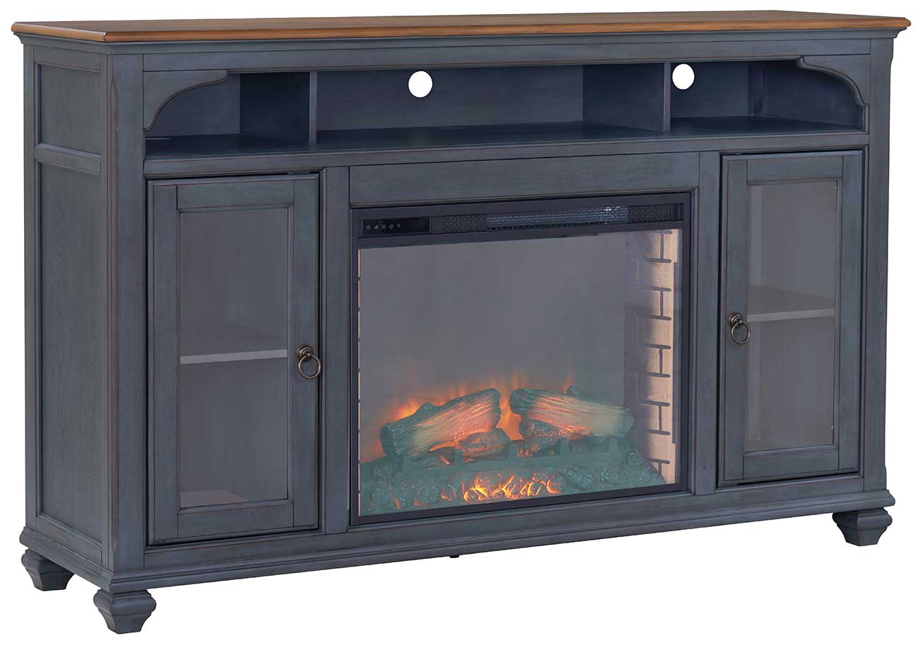 Legends Furniture Americana 66" Fireplace TV Stand in Blue - ZAMR-1966