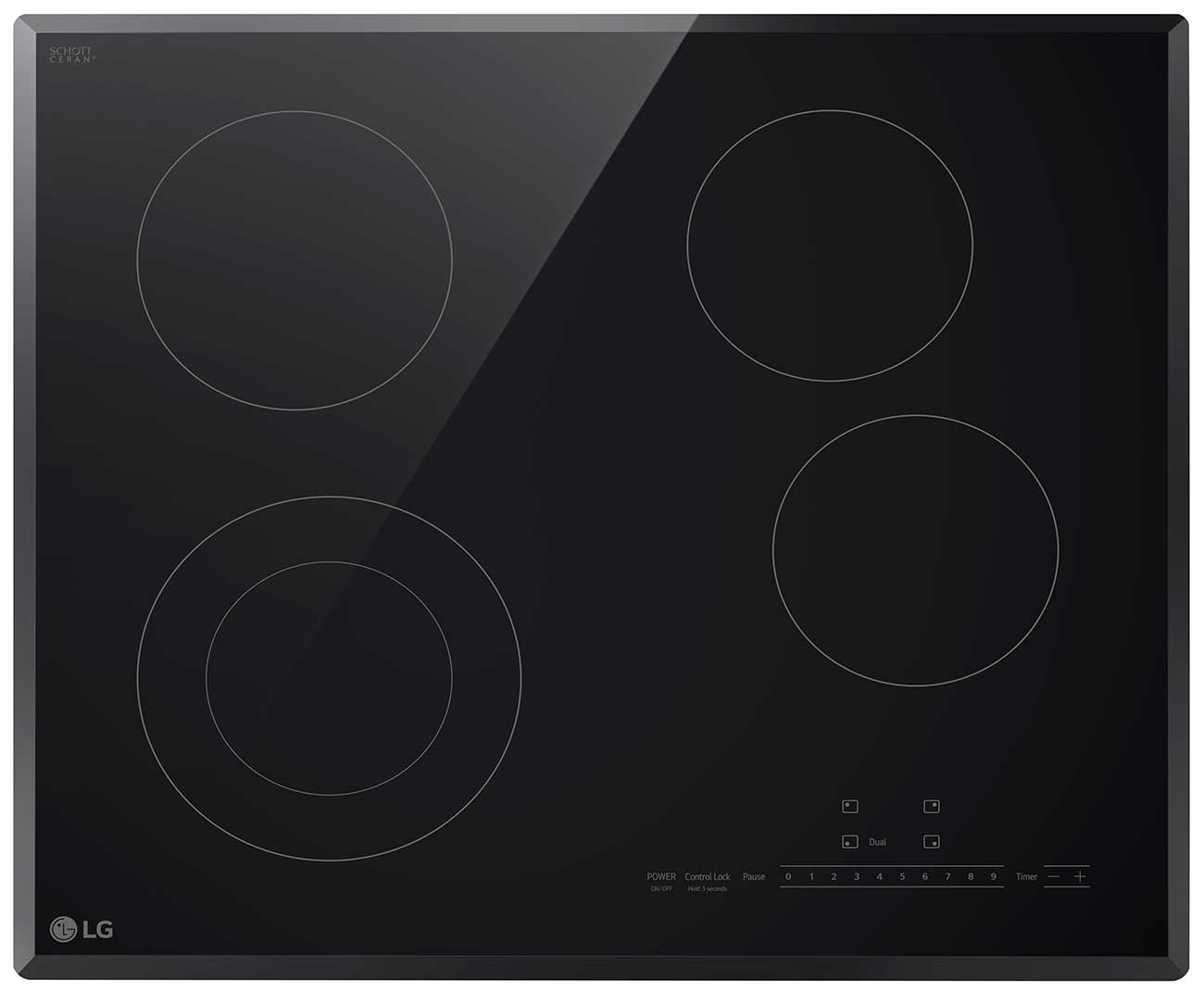 LG Compact Electric Cooktop 24-Inch Wide in Black Ceramic - CBED2415BK