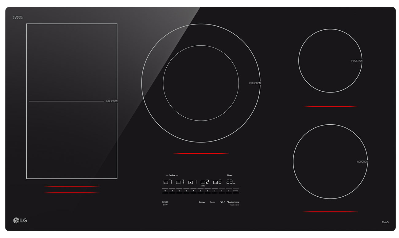 LG Induction Cooktop With 5.0kW Power Element 36 Inch in Black - CBIH3617BK