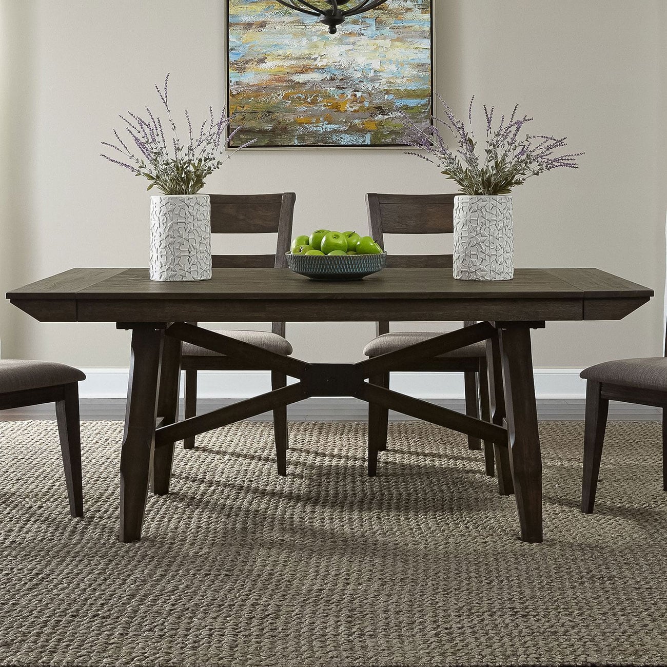 Liberty Furniture Trestle Table Base in Dark Chestnut - 152-P3696