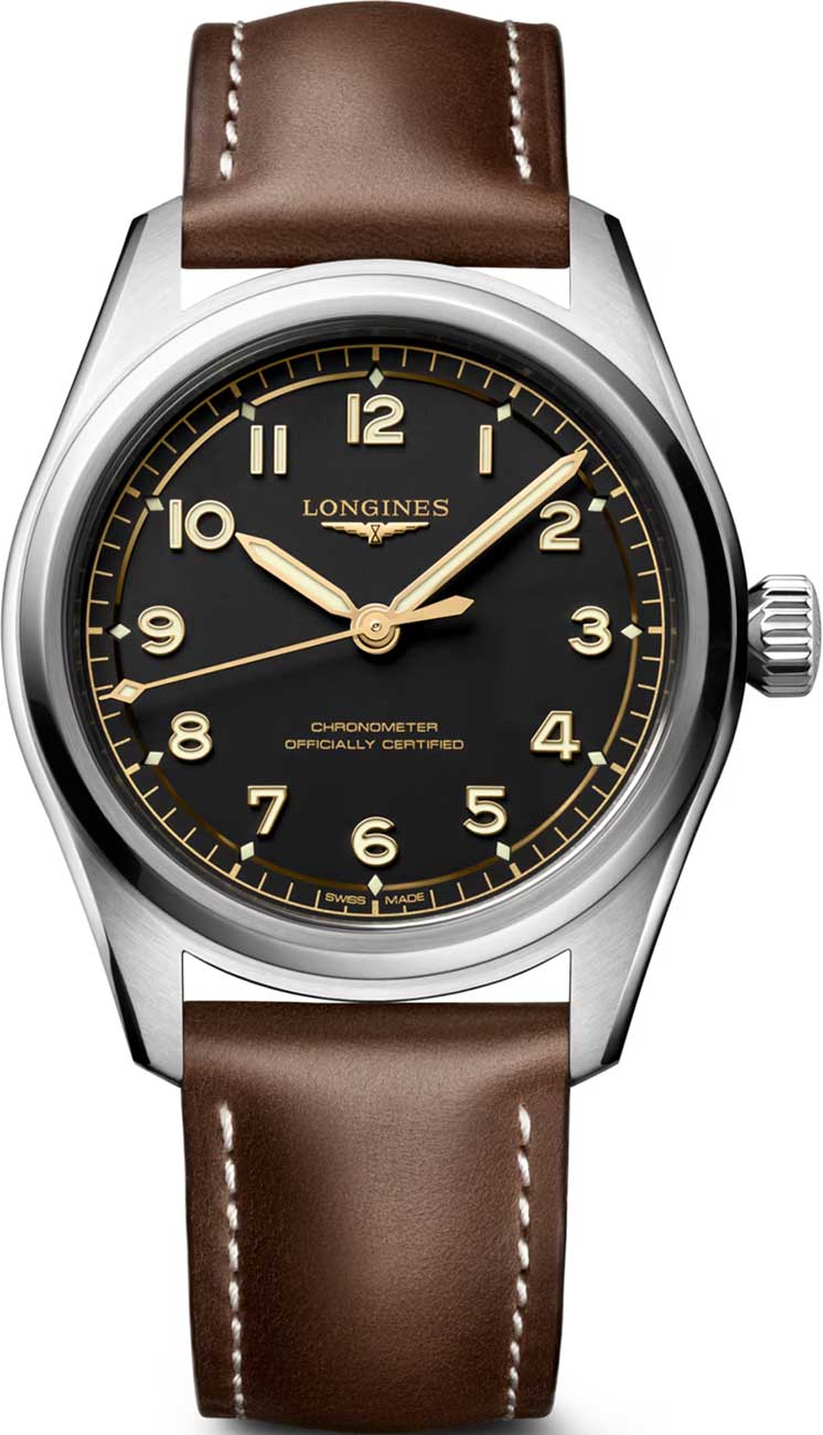 Longines Spirit Pilot Watch 39mm with Black Matt Dial - L38094532