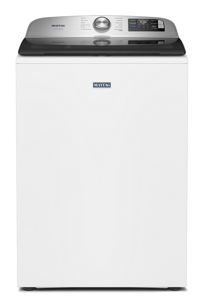 Maytag 5.2 Cu. Ft. Pet Pro Top Load Washer in White - MTW7205RW | Abt