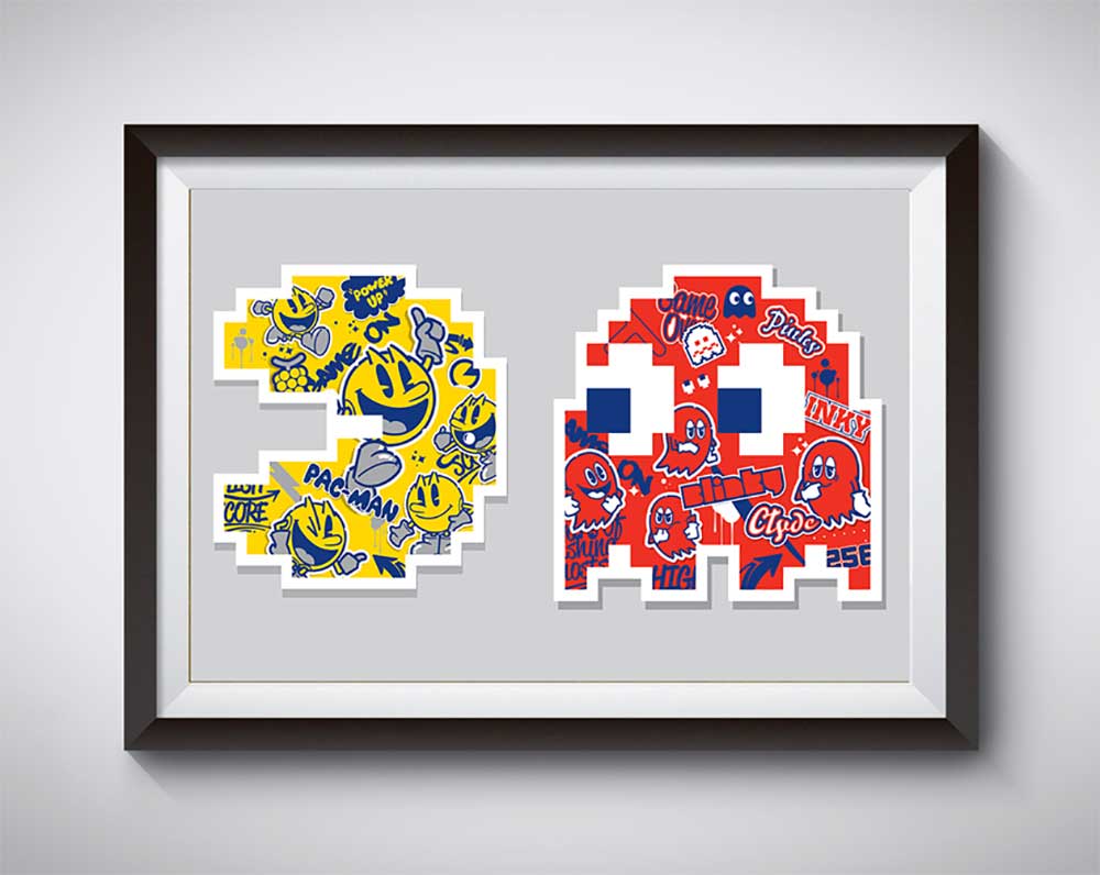 Namco Pac-Man & Blinky Poster, 24" x 36" Size | Abt
