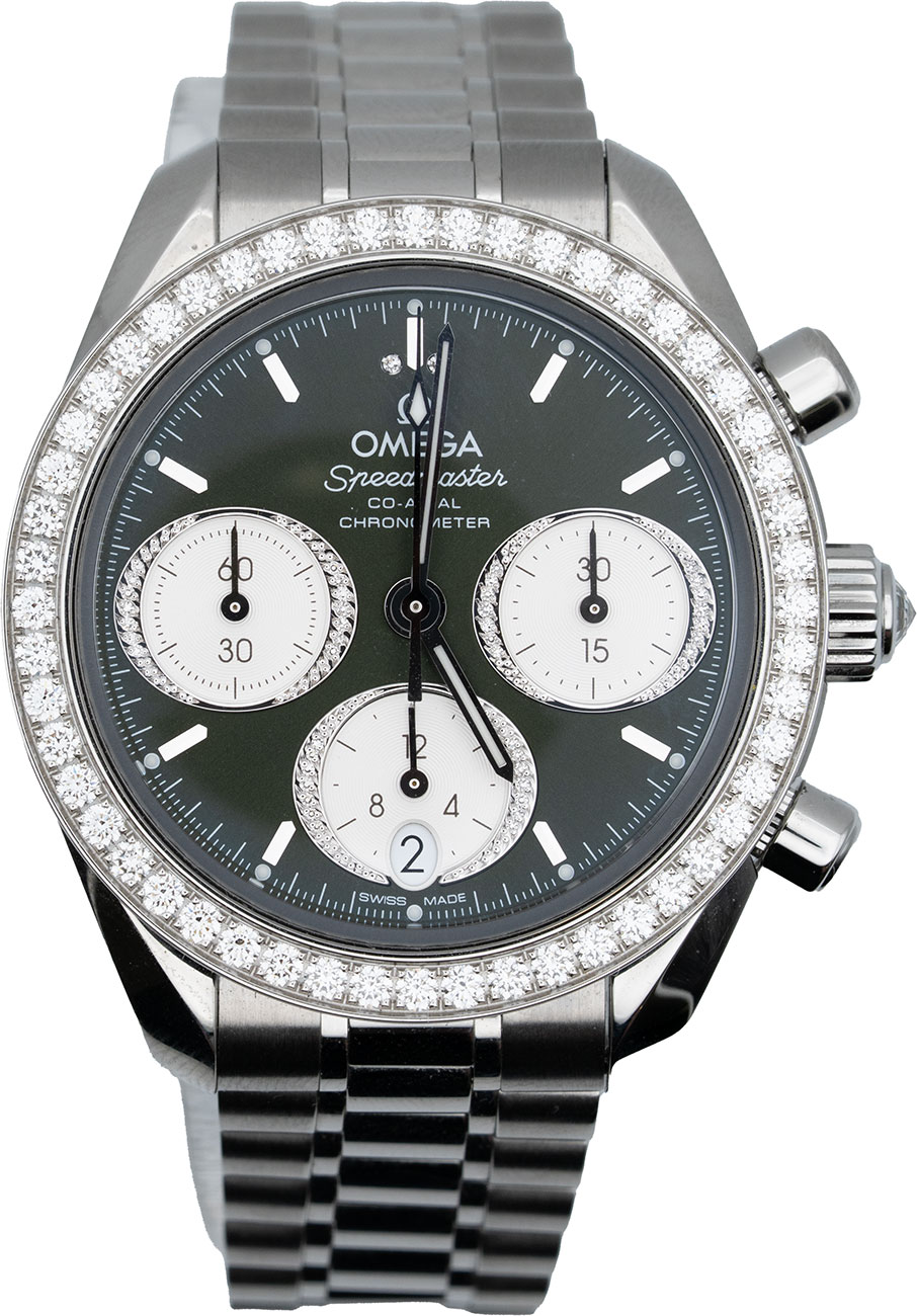 Omega Pre-Owned Speedmaster Watch 38mm w Green Dial - 32415385060001-1