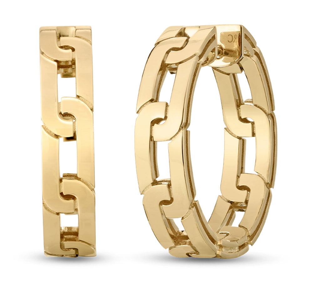 Roberto Coin Navarra Hoop Earrings 20mm in 18K Gold - 8883242AYER0