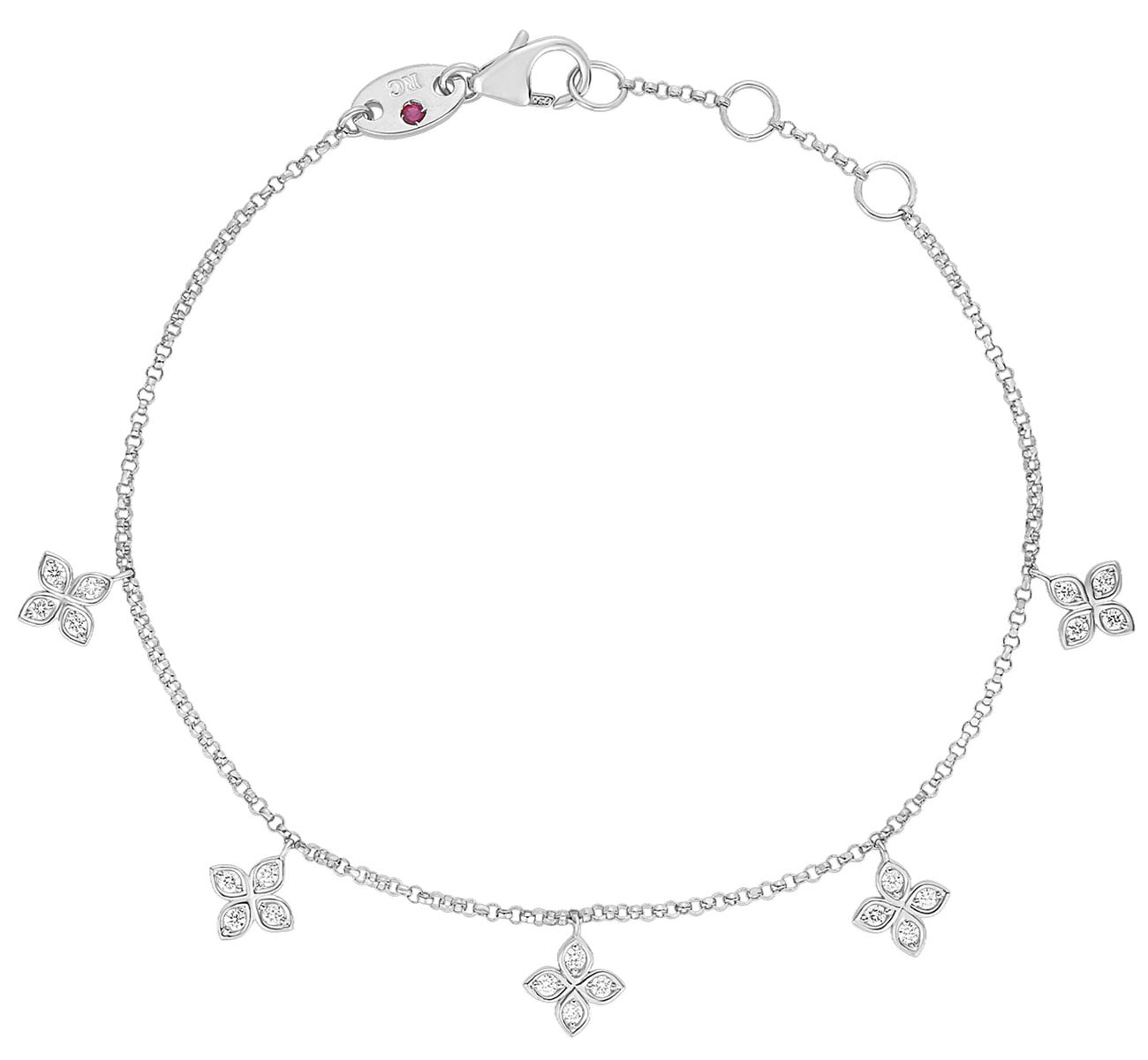 Roberto Coin Love By The Inch 5 Station Flower Bracelet - 7773221AWLBX5