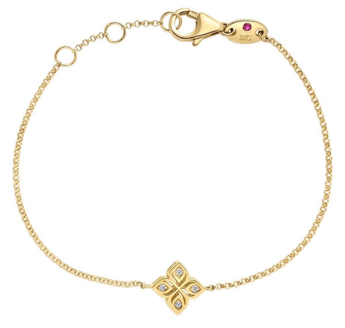 Roberto Coin Arabesque Small Diamond Flower Bracelet - 7773646AYLBX