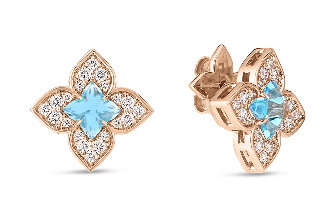 Roberto Coin Venetian Princess Diamond Blue Topaz Earrings - 8883568AXERXT