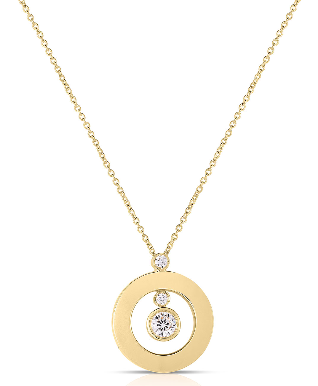 Roberto Coin Cento Mini O Diamond Necklace in 18K Gold - 1089YPDUF025