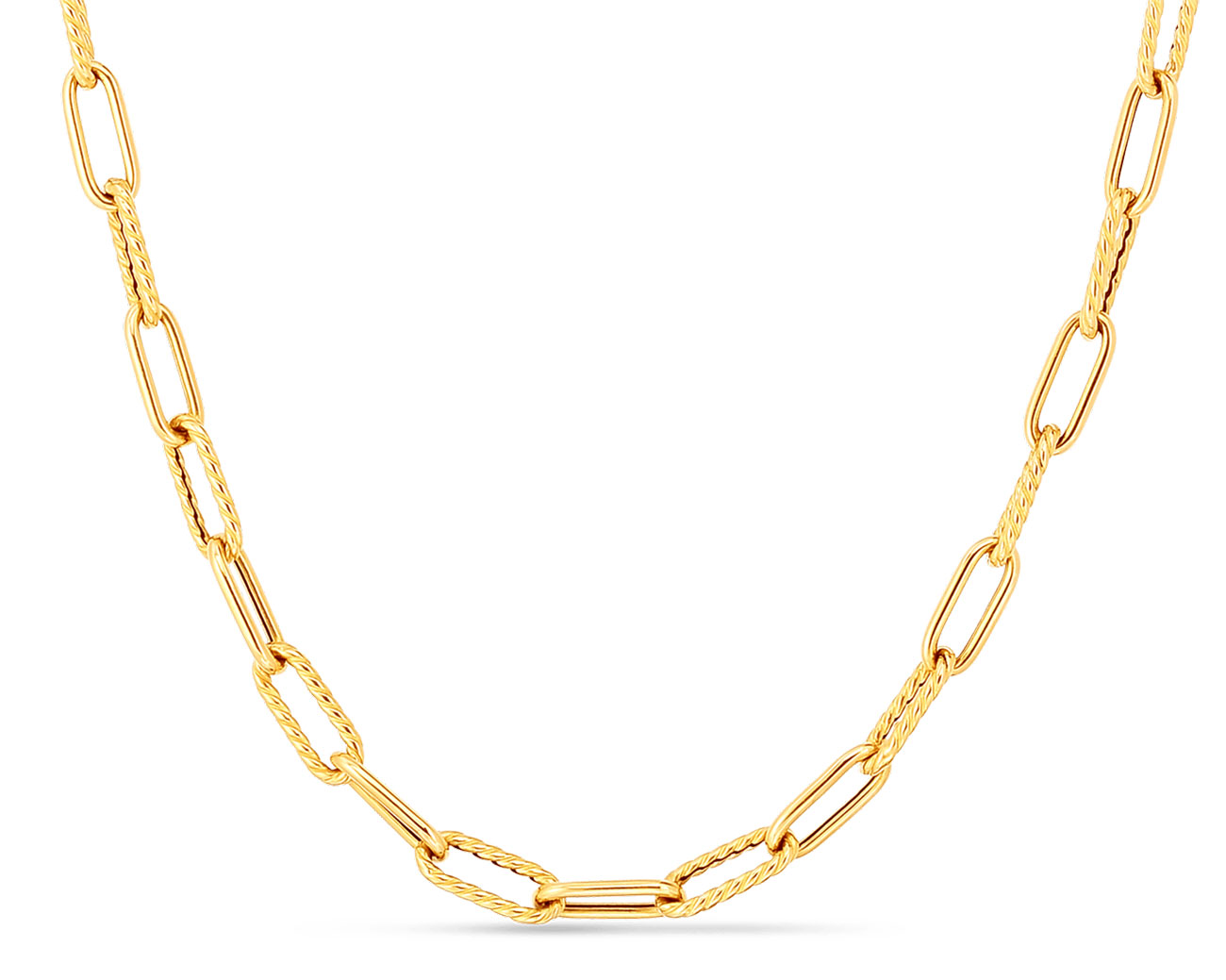 Roberto Coin Designer Gold Alt Paperclip Link Chain - 5310168AY170