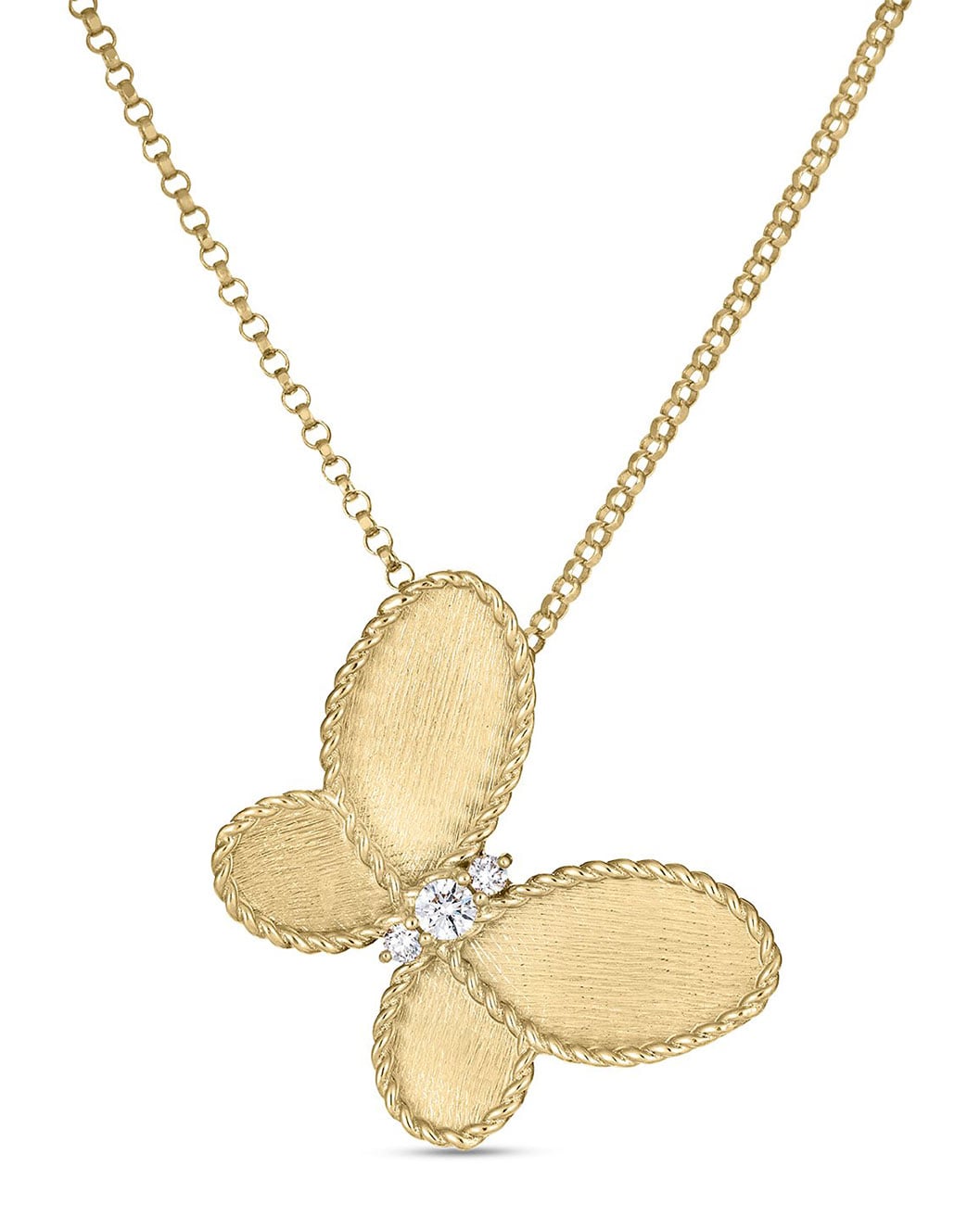 Roberto Coin Jasmine Diamond Satin Butterfly Necklace - 7773723AJCHX