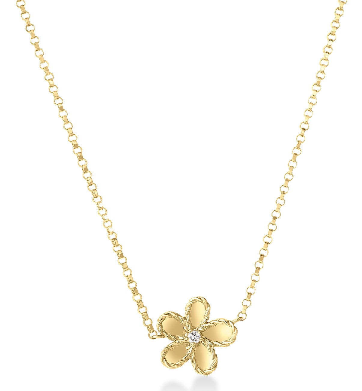 Roberto Coin Jasmine Flower Necklace in 18K Yellow Gold - 7773757AY14X