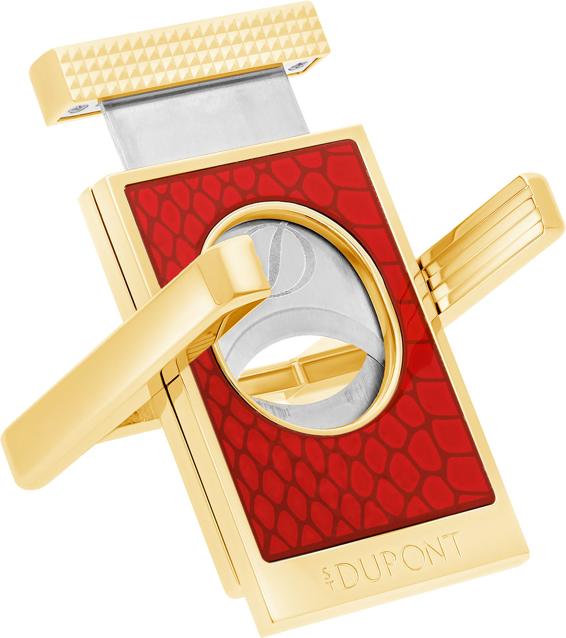 S.T. Dupont Snake Cigar Stand with Cutter in Red | Gold - 003475