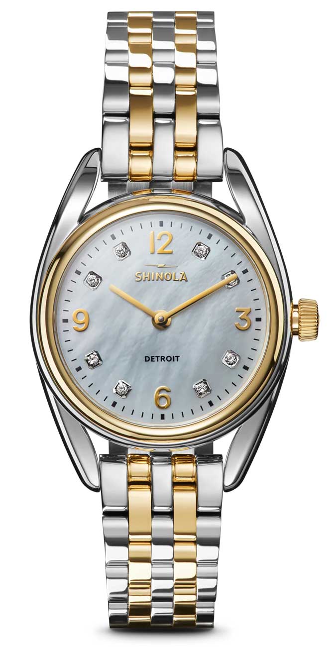 Shinola Diamond Derby Watch 30mm with White MOP Dial - S0120273181