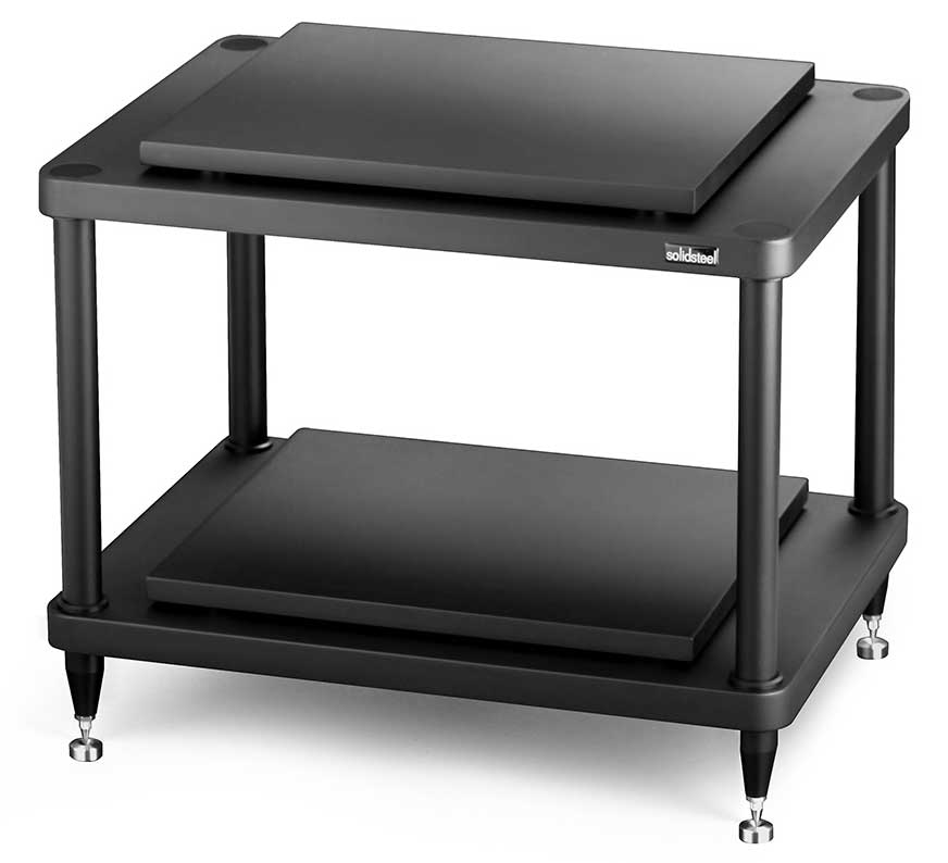 Solidsteel Black S5 Series 2 Shelf Audio Rack - S5-2BK