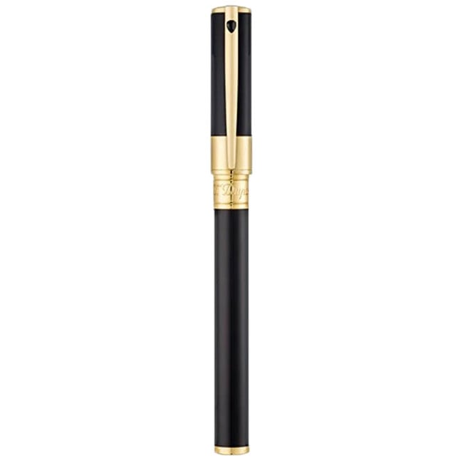 S.T. Dupont D-Initial Rollerball Pen in Black and Golden Chrome - 262202