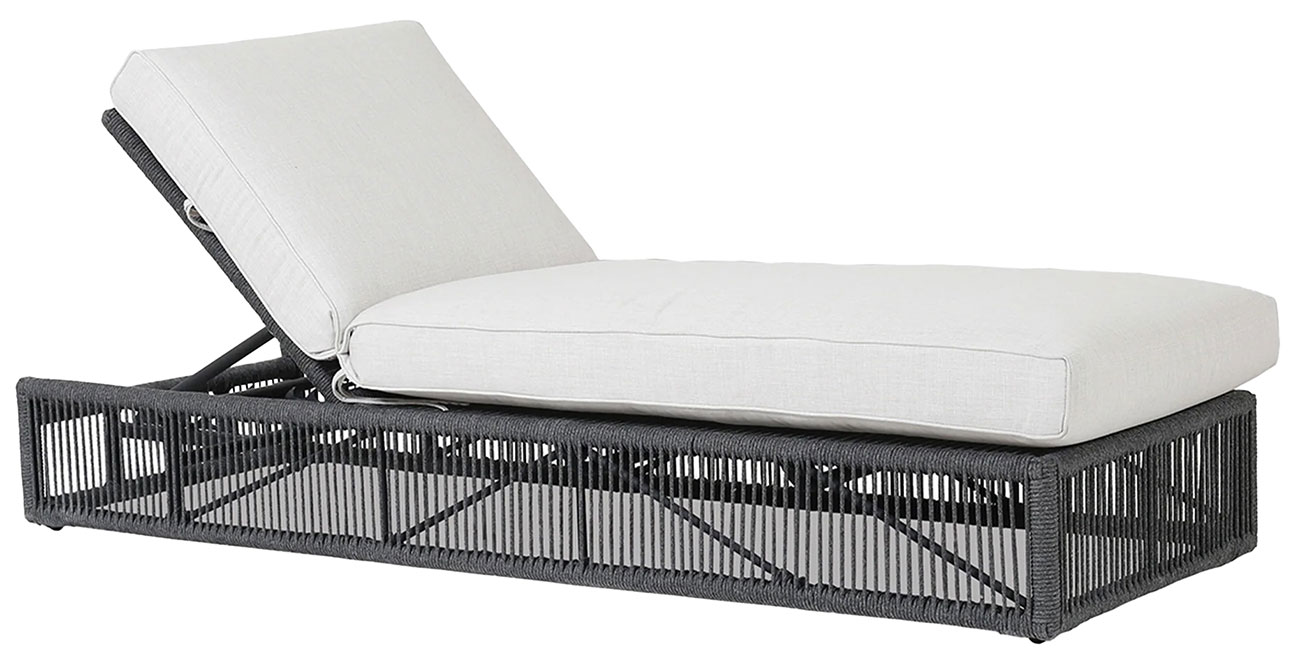 Sunset West Milano Chaise Lounge, Charcoal Grey/Echo Ash