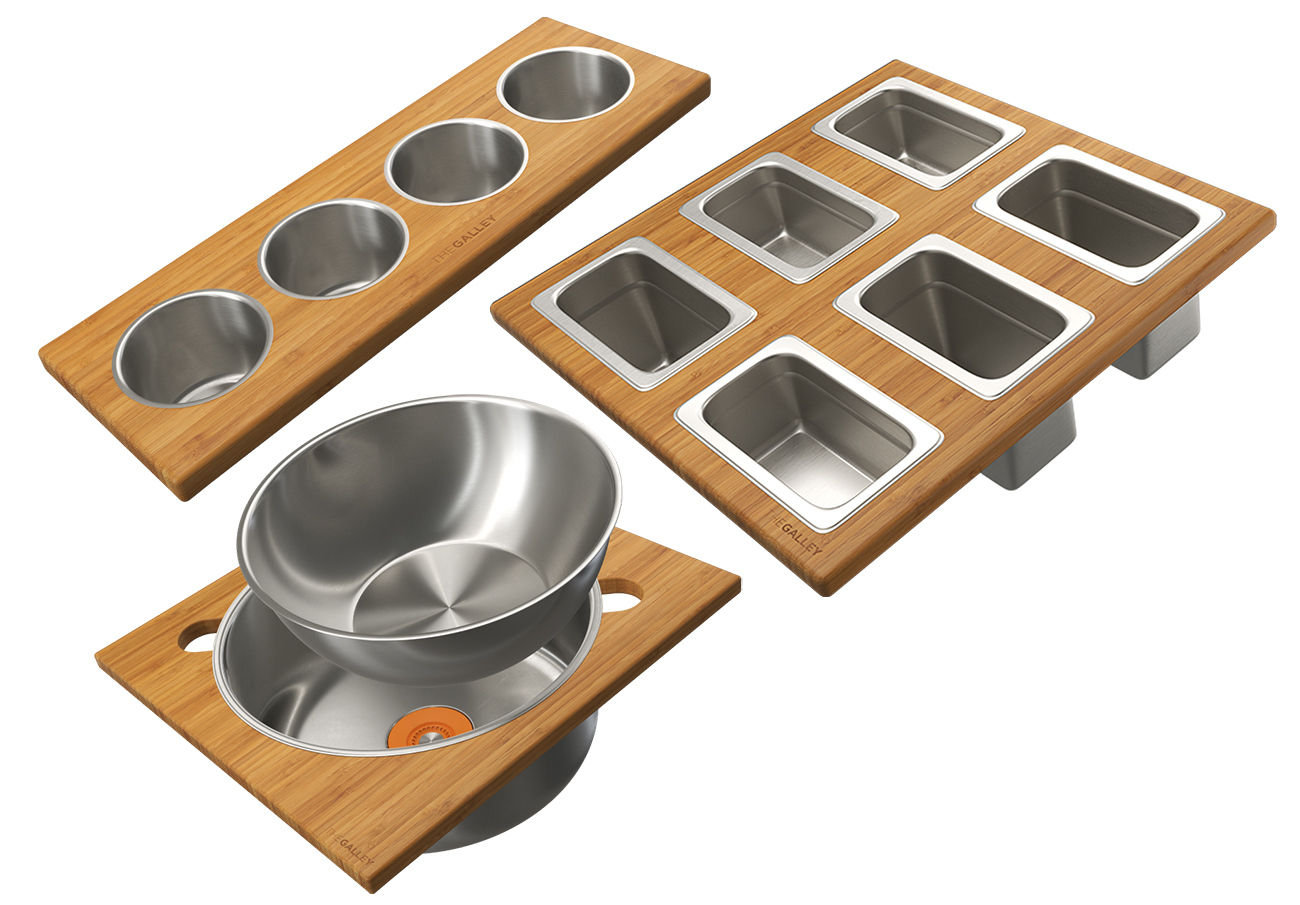The Galley Entertain Kit In Natural Golden Bamboo EKT-4T-BA