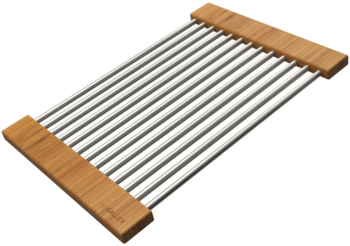 The Galley Upper Tier Drying Rack in Natural Golden Bamboo