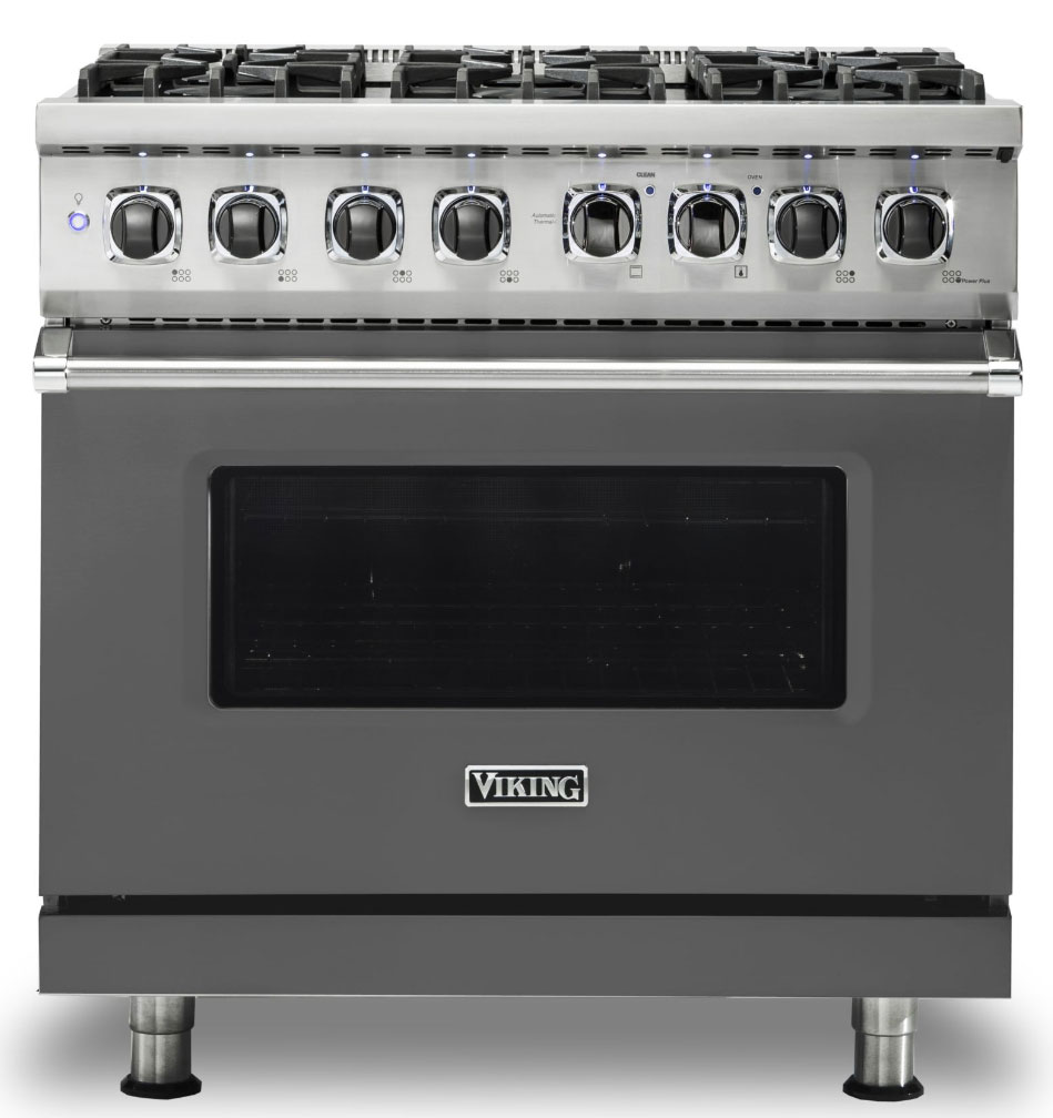 Viking 36 In. Dual Fuel Range in Damascus Gray - VDR5366BDG | Abt