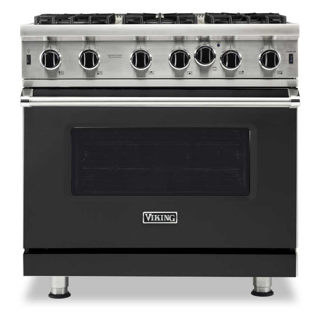 Viking 36 In. Natural Gas Range Cast Black - VGIC53626BCS | Abt