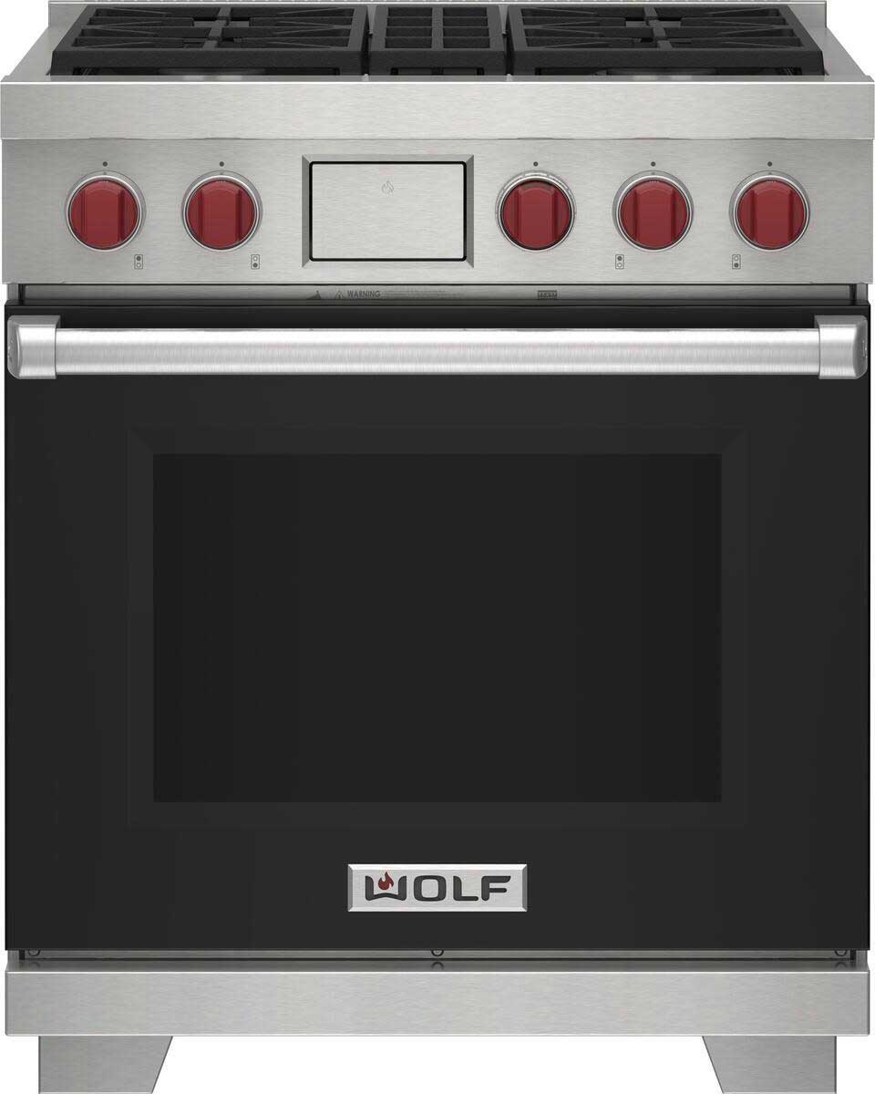 Wolf Dual Fuel Range Natural Gas With 4 Burners 30-Inch in Black ...
