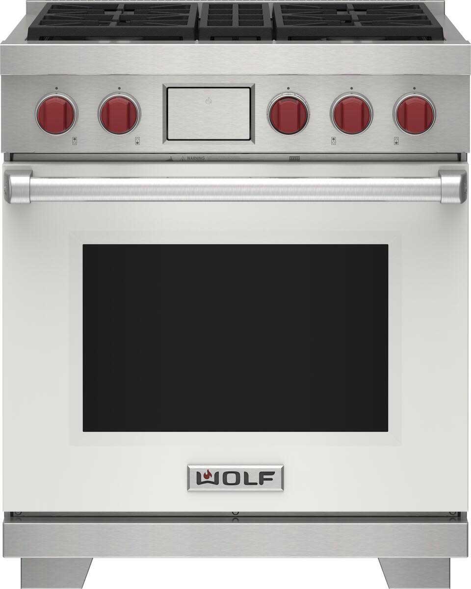 Wolf Dual Fuel Range Natural Gas With 4 Burners 30-Inch in White ...