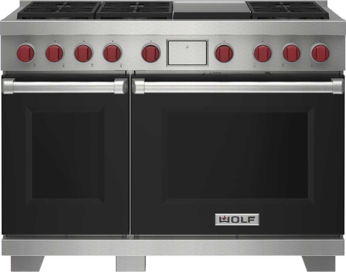 Wolf DF48650G/BK/P 48" Dual Fuel Range with Griddle