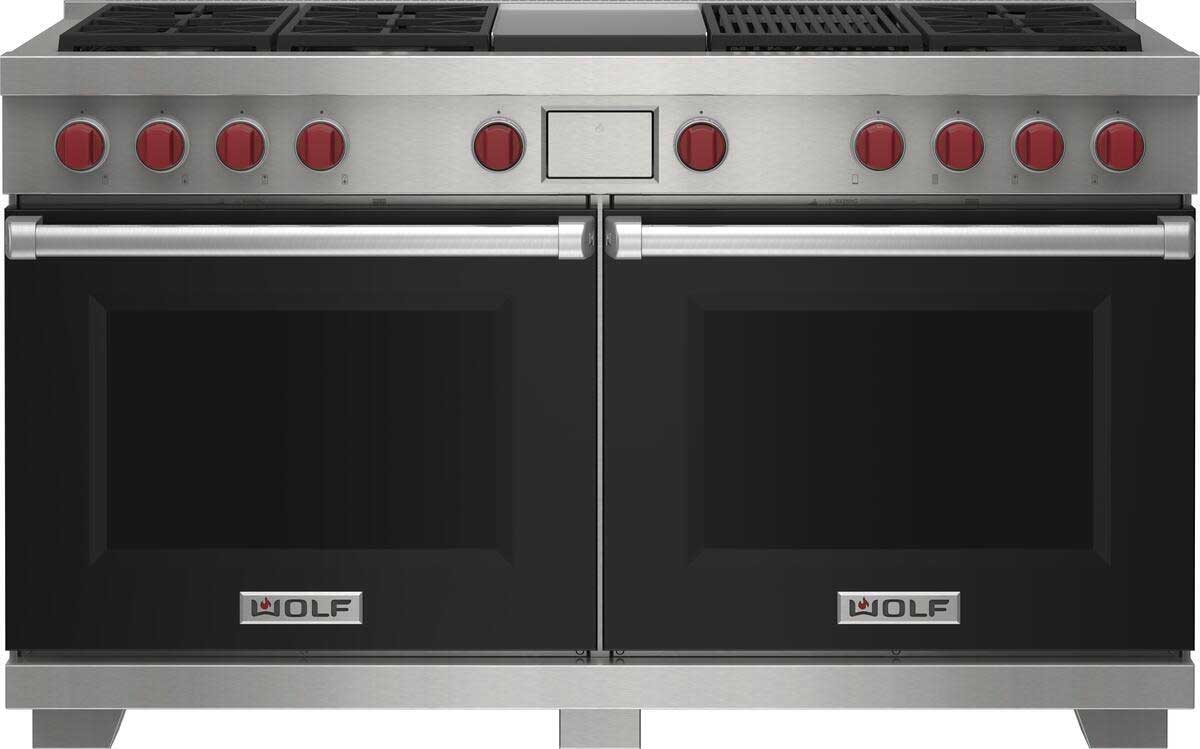 Wolf Dual Fuel Range Natural Gas 60-Inch in White - DF60650CG/BK/P