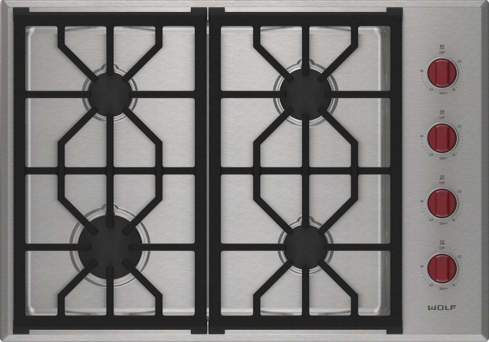 Wolf 30" Stainless Professional Natural Gas Cooktop | Abt
