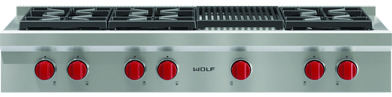 Wolf SRT486C 48" Gas Rangetop With 6 Burners | Abt