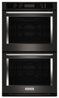 KitchenAid Black Stainless Double Wall Oven - KODE500EBS