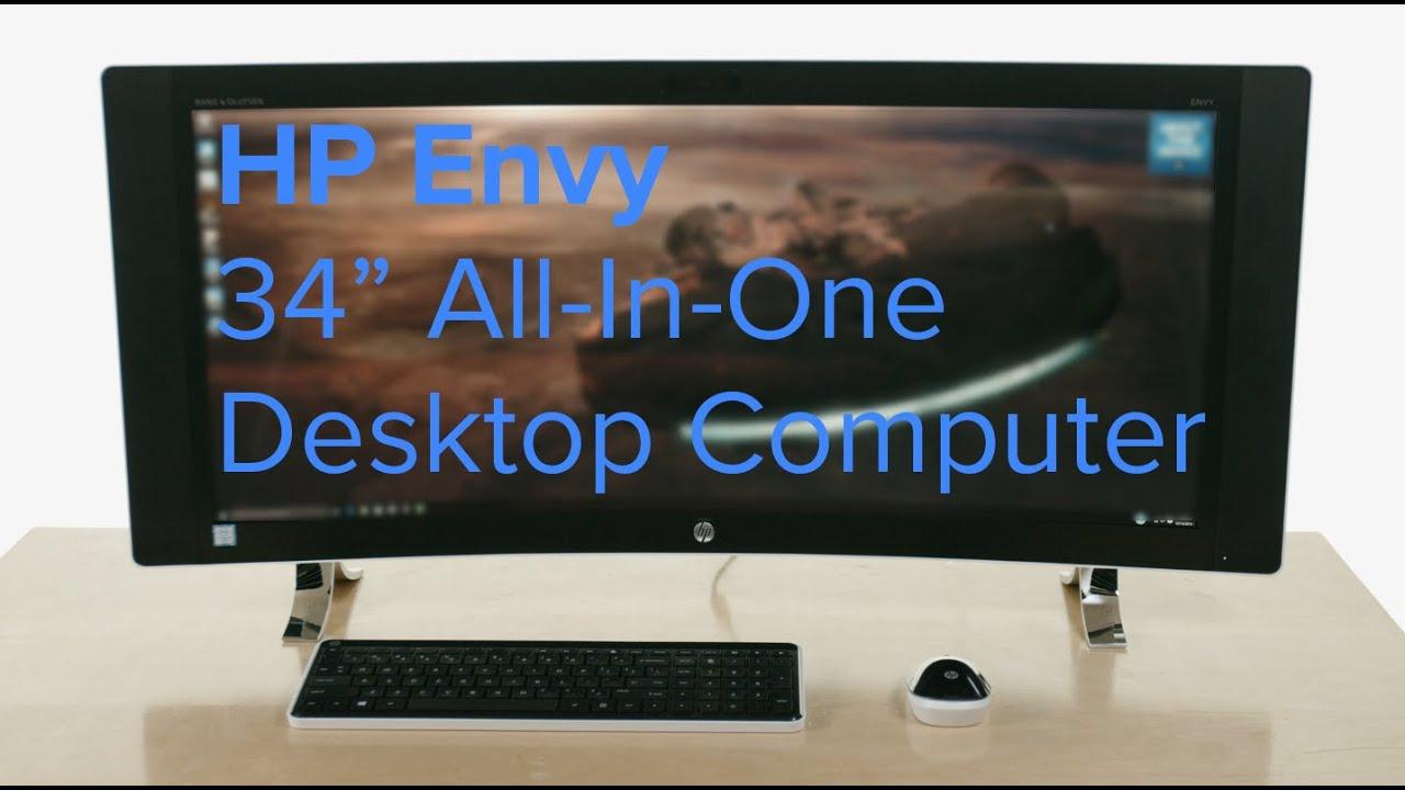 HP ENVY Black Curved All-In-One Desktop Computer 34-A010 - Overview